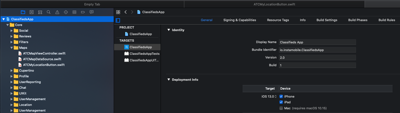 Changing the app name - iOS App Templates